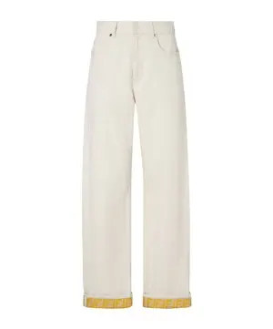 Fendi Logo Detailed Straight-leg Jeans - Light Brown