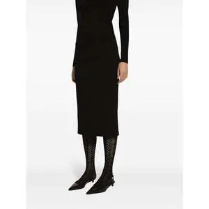Dolce & Gabbana Dg Plaque Knit Pencil Skirt