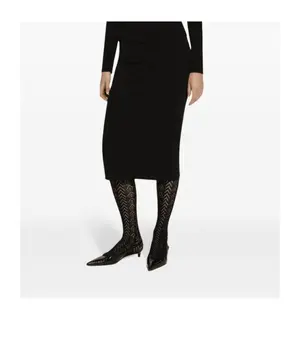 Dolce & Gabbana Dg Plaque Knit Pencil Skirt