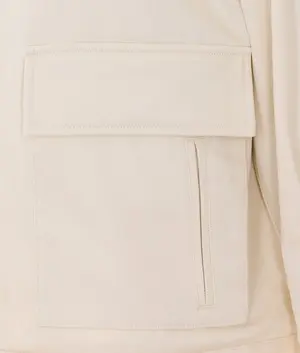 ANINE BING Contrast Collar Zipped Jacket - Cream