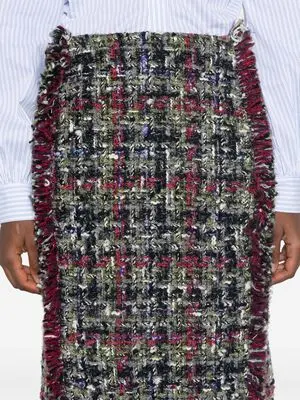 Etro Bouclé Plaid Midi Skirt