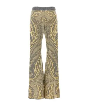 Etro Paisley Intarsia Flared Knit Trousers - Multicolor