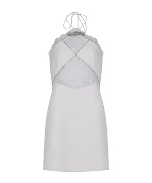 SELF-PORTRAIT Lace And Diamond Trimmed Mini Dress