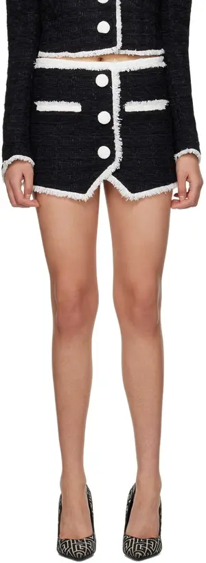 Balmain Tweed Mini Skirt With Contrast Trim
