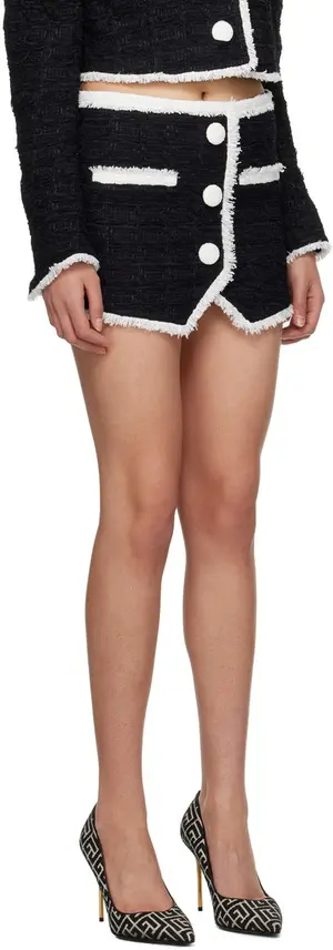 Balmain Tweed Mini Skirt With Contrast Trim