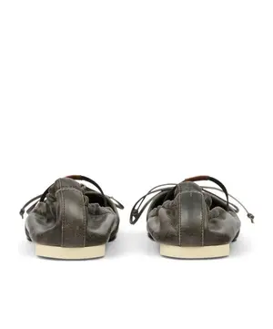 MAISON MARGIELA Elastic Strap Ballet Flats - Dark Brown