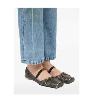 MAISON MARGIELA Elastic Strap Ballet Flats - Dark Brown
