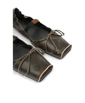 MAISON MARGIELA Elastic Strap Ballet Flats - Dark Brown
