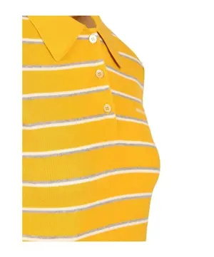 Miu Miu Short-sleeved Striped Knitted Polo Shirt