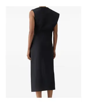 Jacquemus Draped Asymmetrical Midi Dress - Black