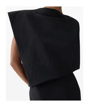 Jacquemus Draped Asymmetrical Midi Dress - Black