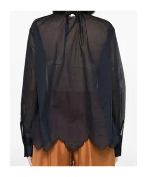 FORTE_FORTE Floral Beaded Scalloped Shirt