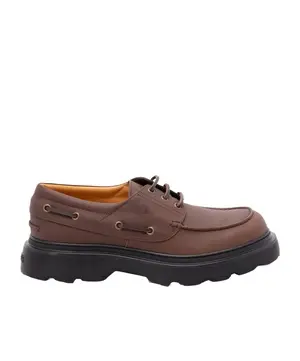 TOD'S Round Toe Lace-up Shoes - Black