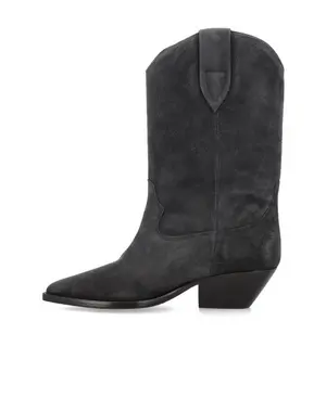 Isabel Marant Étoile Cuban-heeled Leather Boots - Black