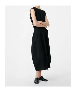 Studio Nicholson Sleeveless Pleated Belted Dress - Black
