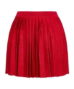 SELF-PORTRAIT Pleated Knit Mini Skirt