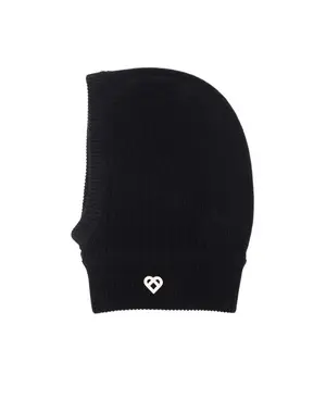 Casablanca Logo-embroidered Ribbed Knit Balaclava - Black