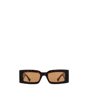 Gucci Rectangular Frame Sunglasses With Double G Detail - Black
