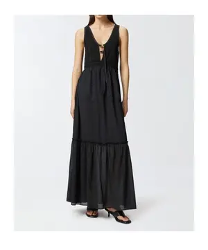 Pinko Sleeveless Maxi Dress With Criss-cross Back