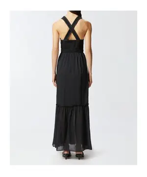 Pinko Sleeveless Maxi Dress With Criss-cross Back