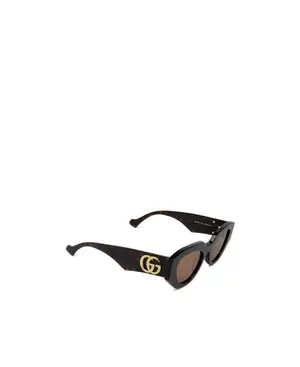 Gucci Geometric Frame Sunglasses With Double G Detail