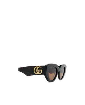 Gucci Geometric Frame Sunglasses With Double G Detail