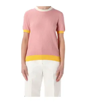 Fendi Ff Jacquard Short-sleeved Jumper - Multi-color