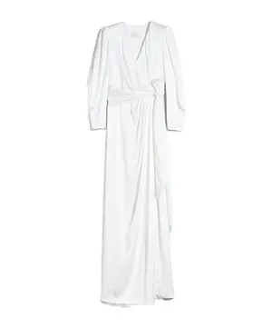 Max Mara V-neck Wrap Dress With Asymmetrical Slit