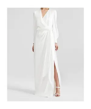 Max Mara V-neck Wrap Dress With Asymmetrical Slit