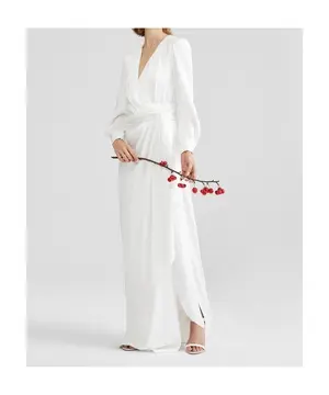 Max Mara V-neck Wrap Dress With Asymmetrical Slit