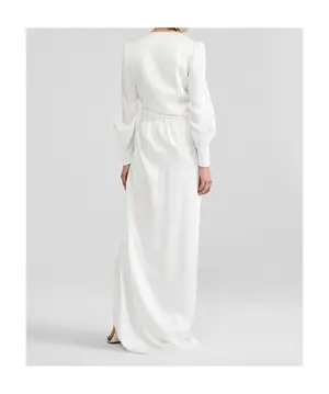 Max Mara V-neck Wrap Dress With Asymmetrical Slit