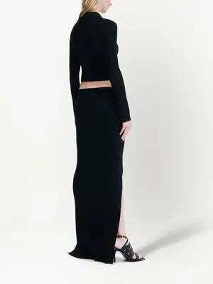 DION LEE Gradient Ribbed-knit Maxi Skirt