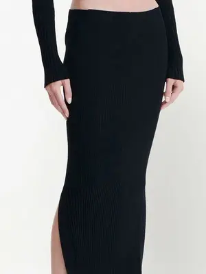 DION LEE Gradient Ribbed-knit Maxi Skirt
