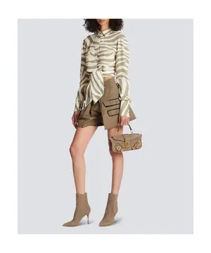 Balmain Zebra Print Cropped Shirt With Adjustable Waist Tie - No