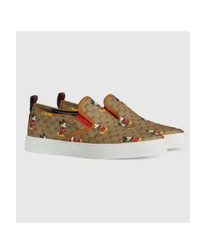 Gucci Printed Pattern Leisure Sports Slip-on Sneakers