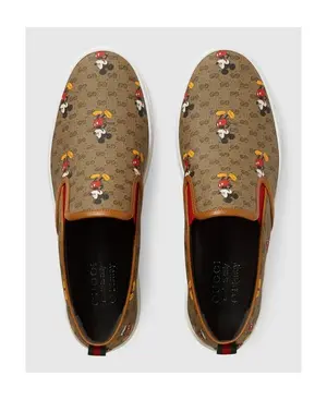 Gucci Printed Pattern Leisure Sports Slip-on Sneakers