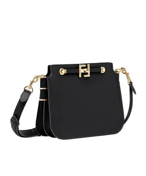 Fendi Leather Bag With Metal Ff Logo