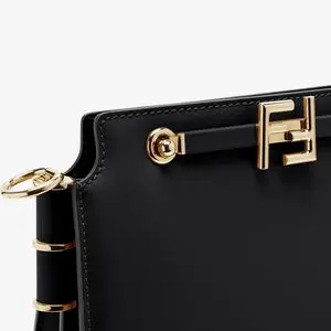 Fendi Leather Bag With Metal Ff Logo