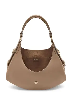 GANNI Logo Hardware Shoulder Bag - Coco Mocha