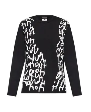 Comme Des Garçons Script-print Long-sleeved Jumper