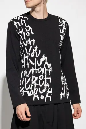 Comme Des Garçons Script-print Long-sleeved Jumper