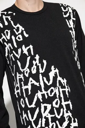 Comme Des Garçons Script-print Long-sleeved Jumper