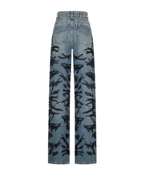 Blumarine Printed Wide Leg Jeans