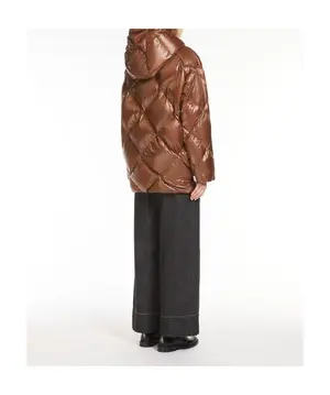 Max Mara Quilted Down Zip-up Hooded Jacket