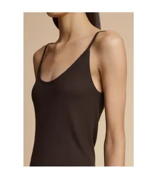 Khaite Fine-ribbed Scoop Neck Tank Top - Black