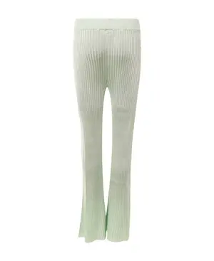 JIL SANDER High-waisted Ribbed-knit Trousers - Gray