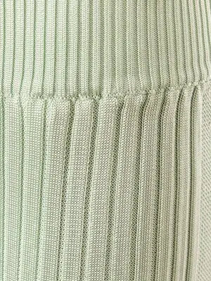 JIL SANDER High-waisted Ribbed-knit Trousers - Gray