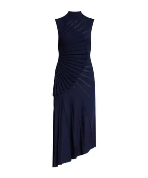 Alaïa Sculpting High-neck Knee-length Asymmetrical Dress