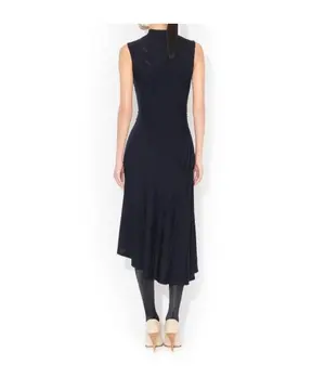 Alaïa Sculpting High-neck Knee-length Asymmetrical Dress