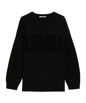 Max Mara 1951" Textured Crewneck Jumper - Black